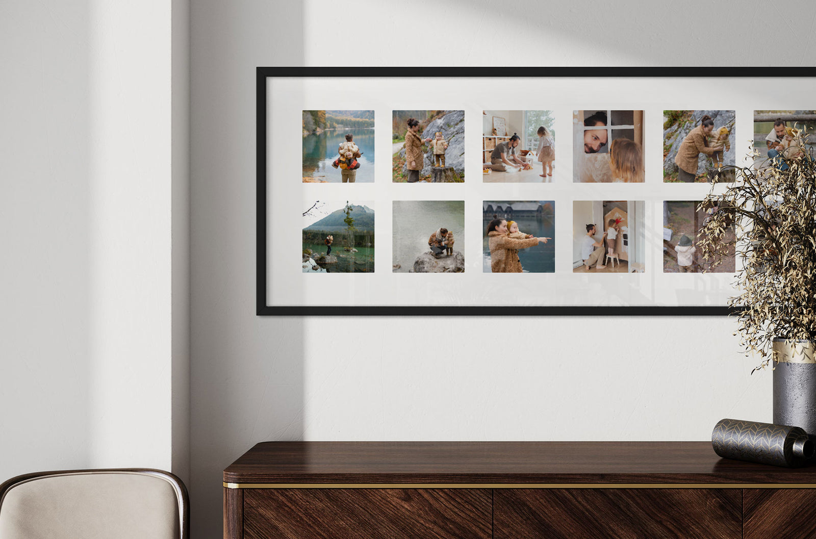 Panoramic Gallery Frame: Elevate Your Space with 14 Memories in One Frame